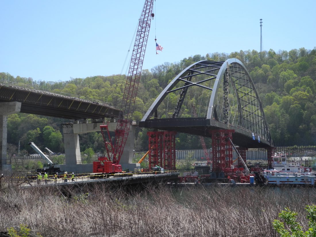 2:56 p.m. Update – Final placement of bridge span set for later today ...